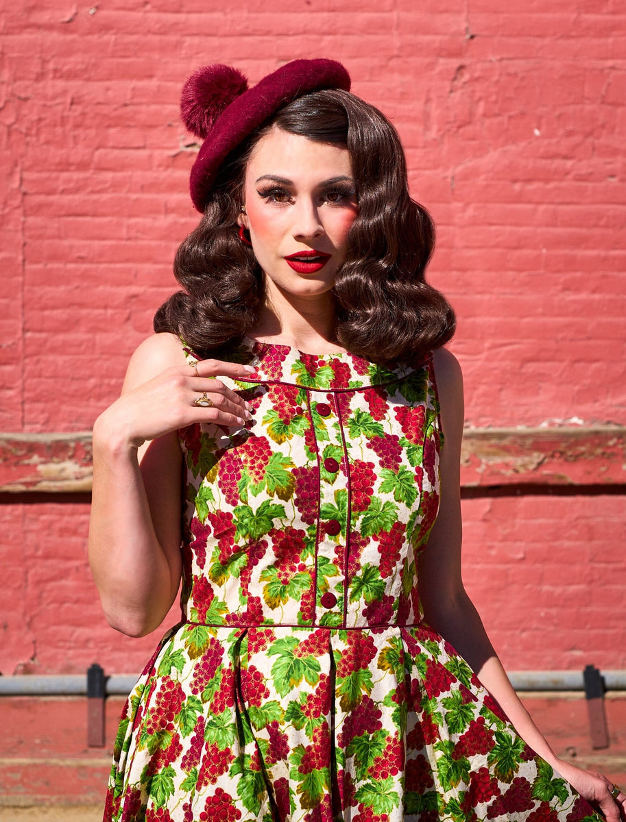 Elizabeth Dress in Grapes – Loco Lindo