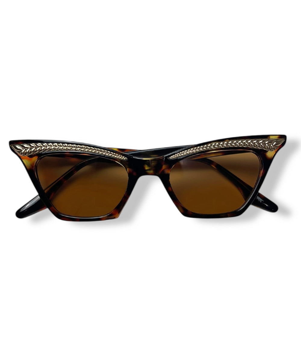 Tortoise & Gold Trimmed Cat Eye Sunglasses – Loco Lindo