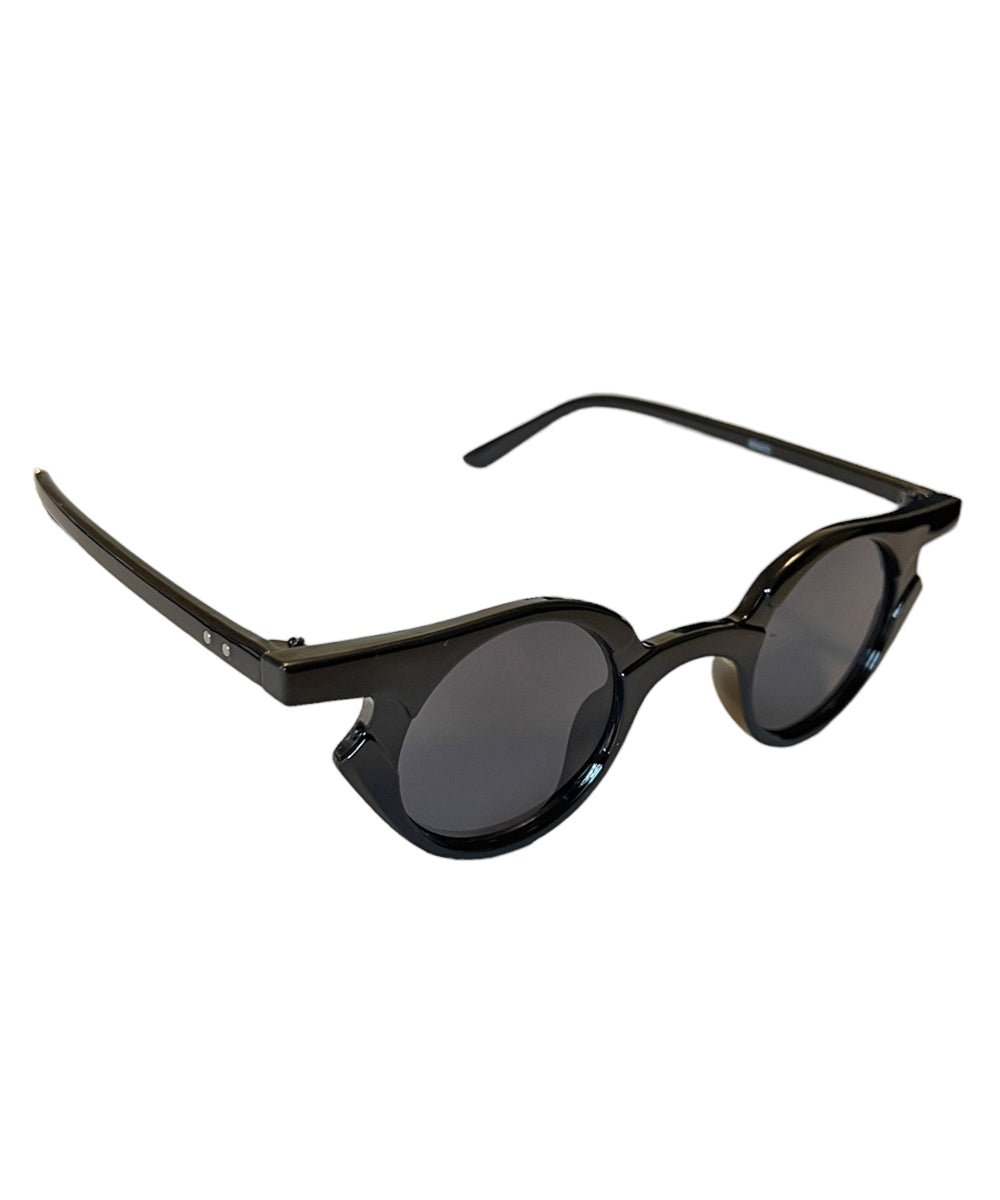 Solid Black 1930s Small Unique Round Vintage Style Sunglasses – Loco Lindo