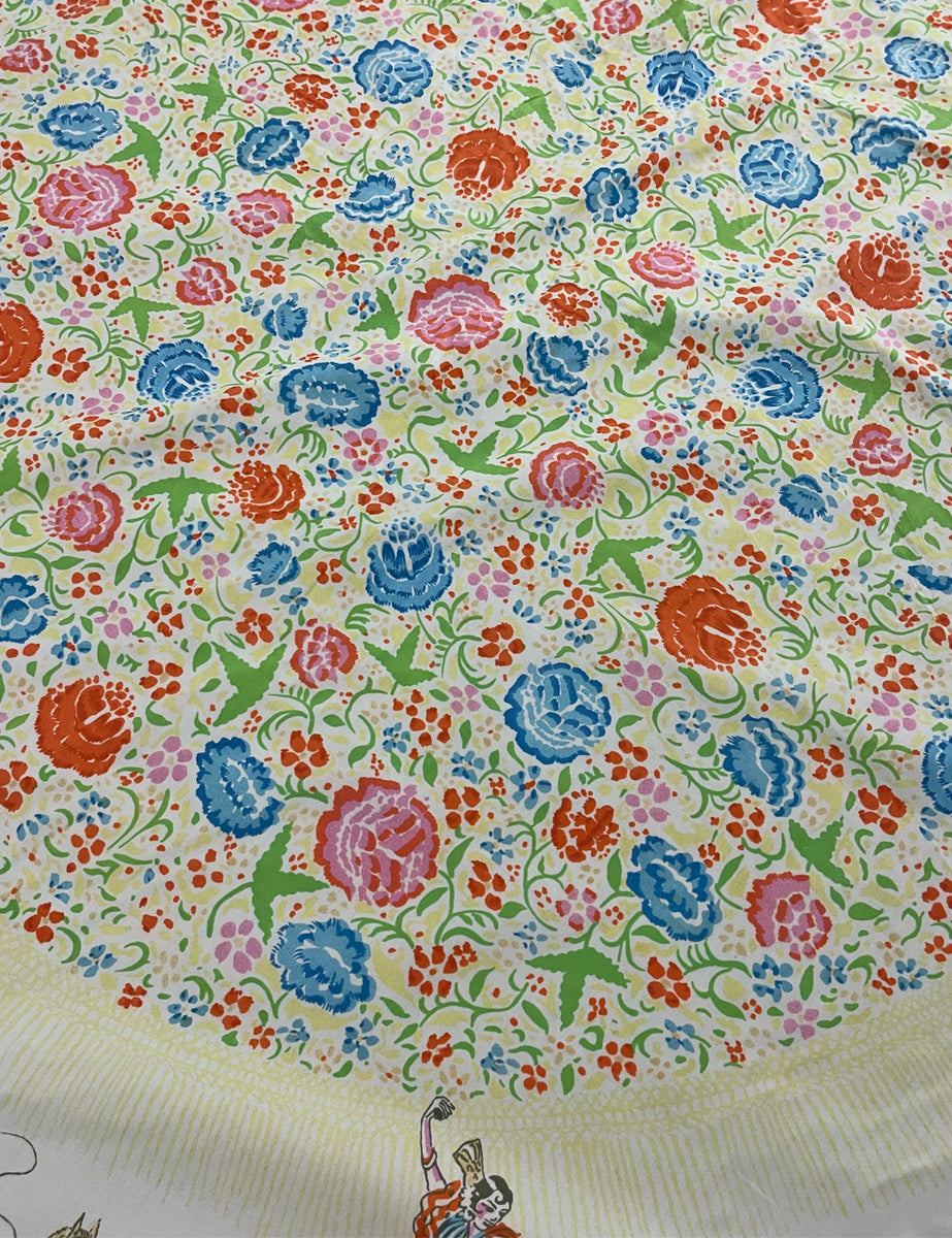 Deadstock Spanish Novelty Print Cotton Circle Skirt Fabric – Loco Lindo